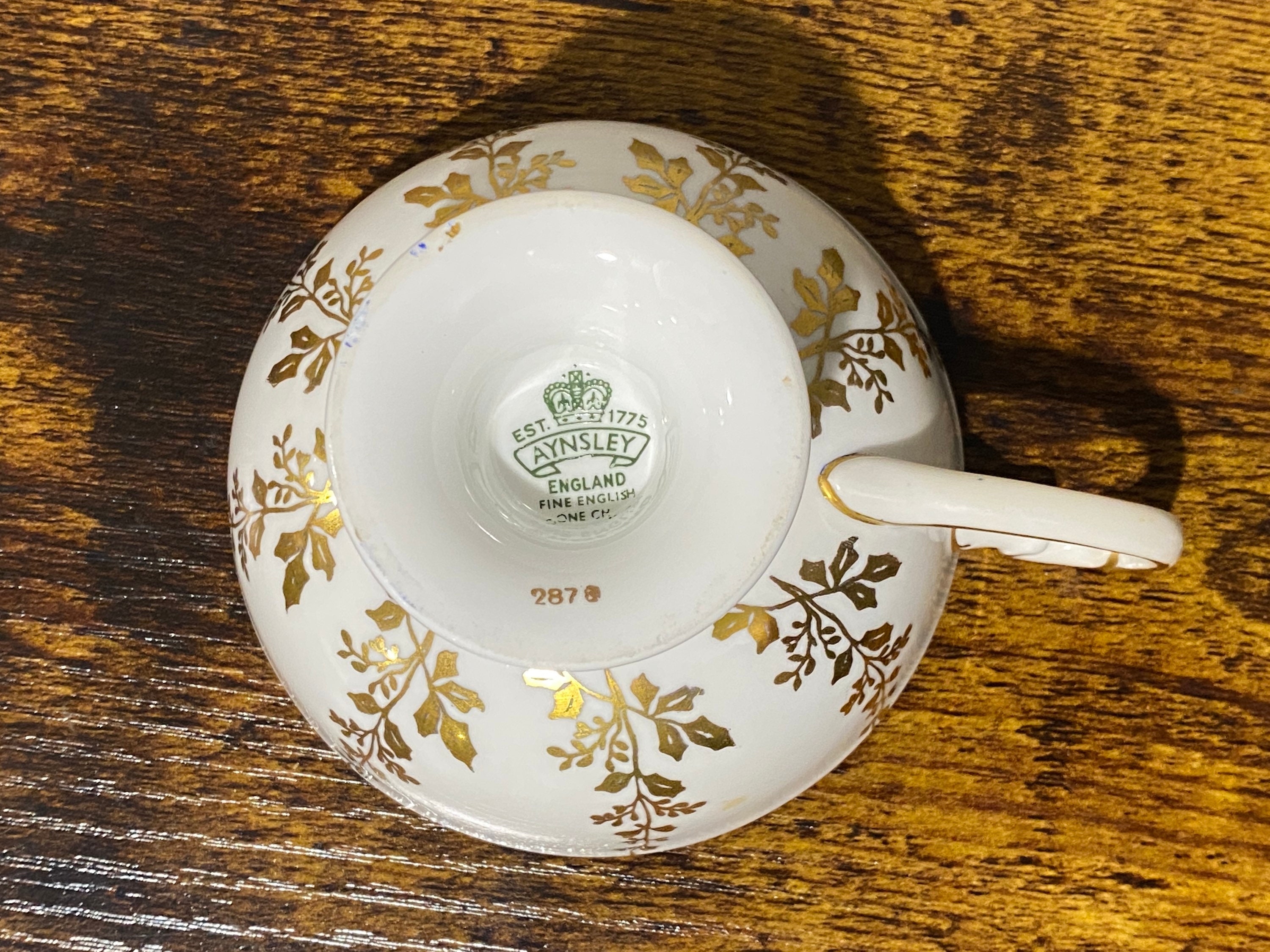 Vintage Tea Cup, Royal Blue and White, Gold Trim, Est 1775, Aynsley ...