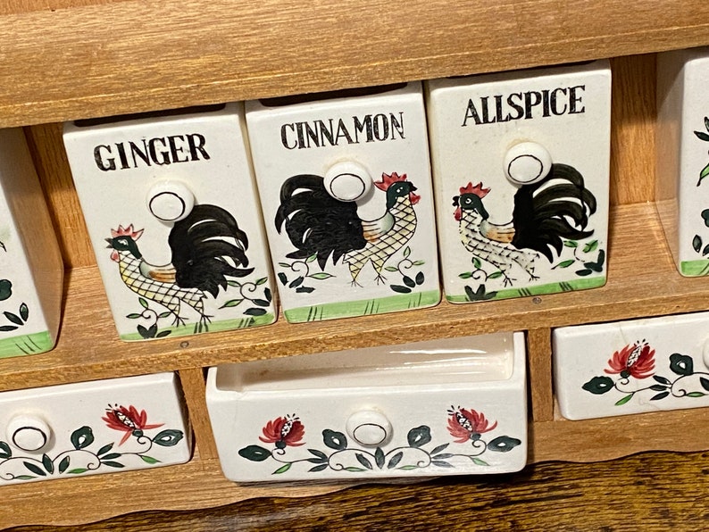 Vintage Spice Rack With Spice Containers, Made in Japan, Collectible ...