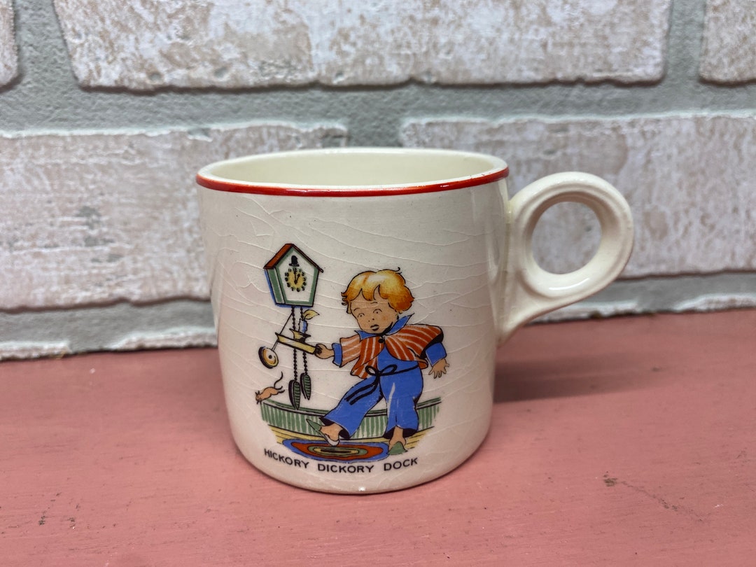 Vintage Hickory Dickery Dock Nursery Rhyme Collectible Baby Cup ...