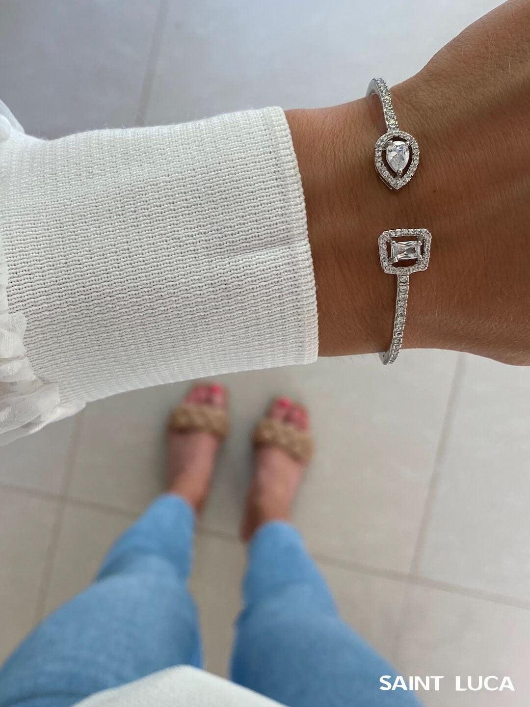 SAINT LUCA DUO Cuff Set Bracelet Sets for Women Silver Bracelet Set ...