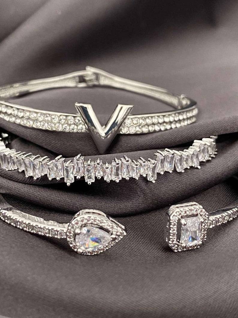 SAINT LUCA TRIPLE Silver Luxe Set Silver Bracelet Set - Etsy
