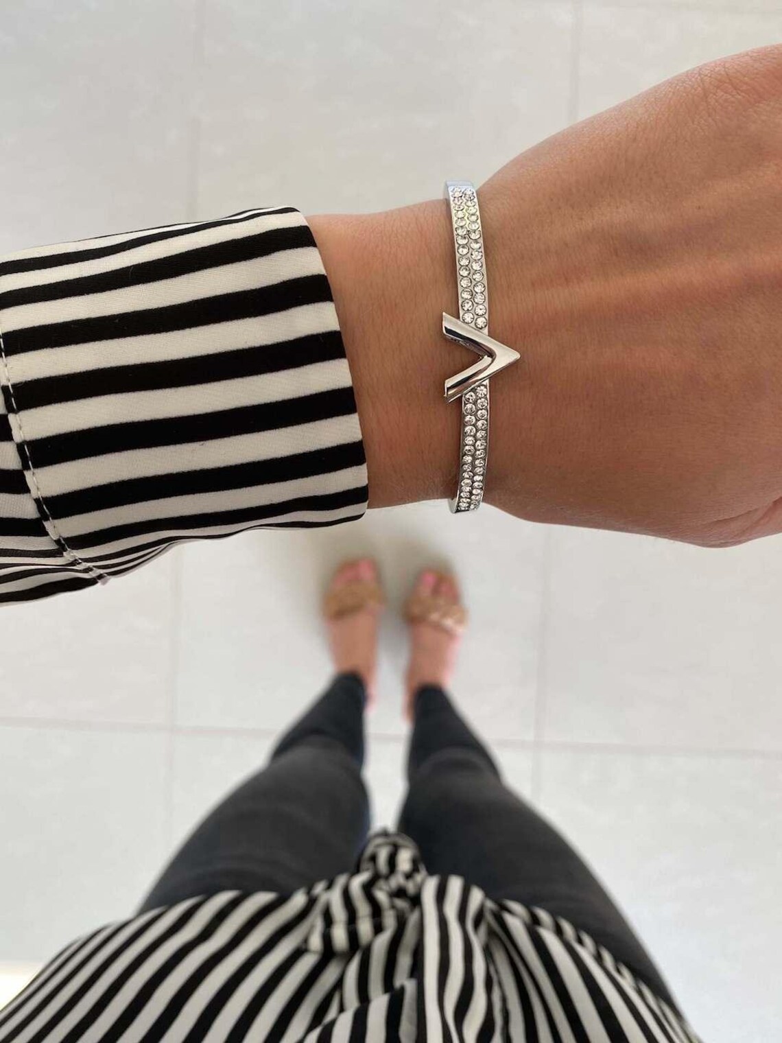 SAINT LUCA TRIPLE Silver Luxe Set Silver Bracelet Set Adjustable ...
