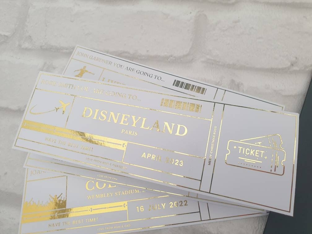 Personalised Event Foiled Ticket Custom Souvenir Golden - Etsy UK