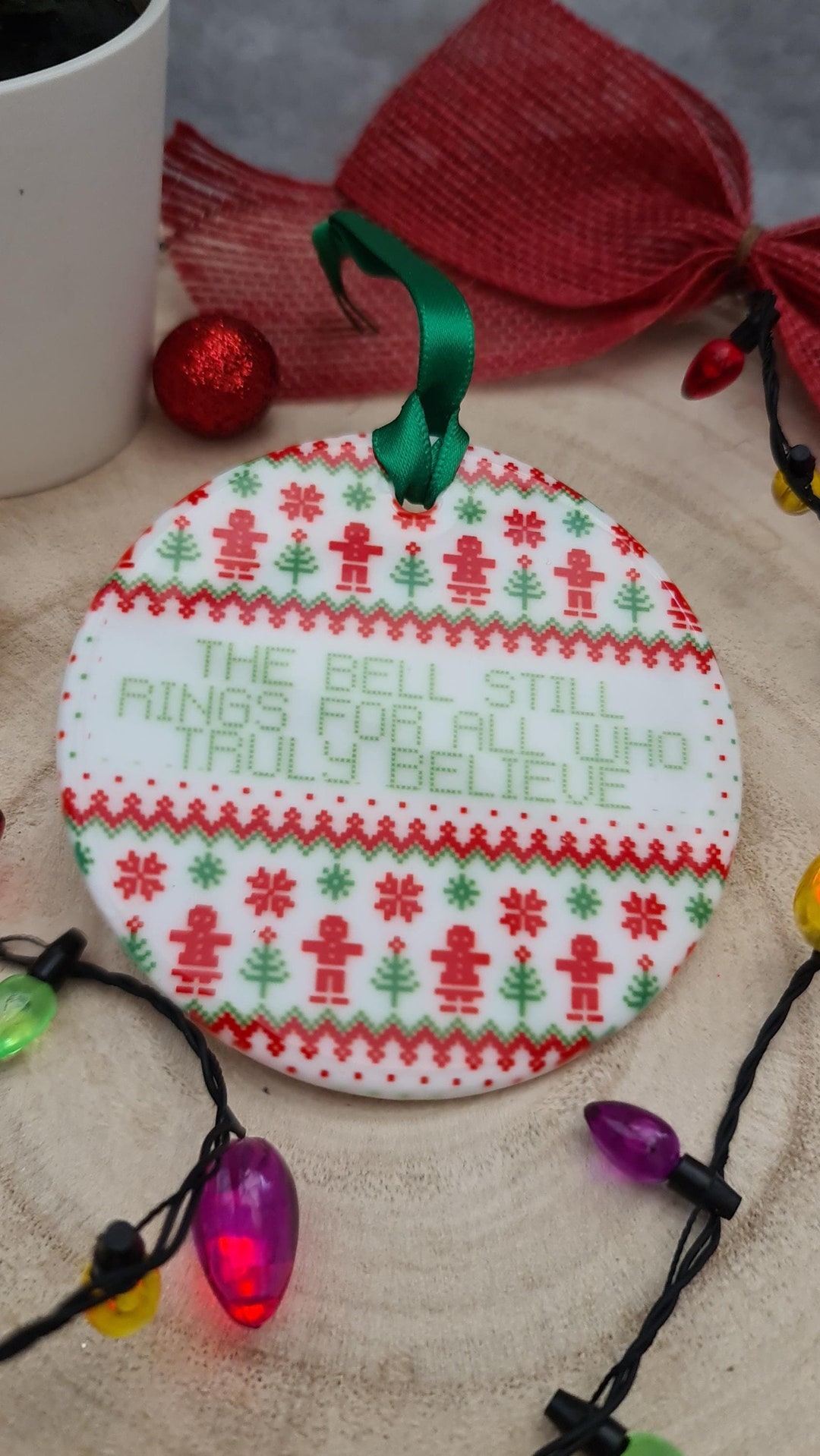 Polar Express Themed Ceramic Hanging Bauble Decoration the Bell Still ...