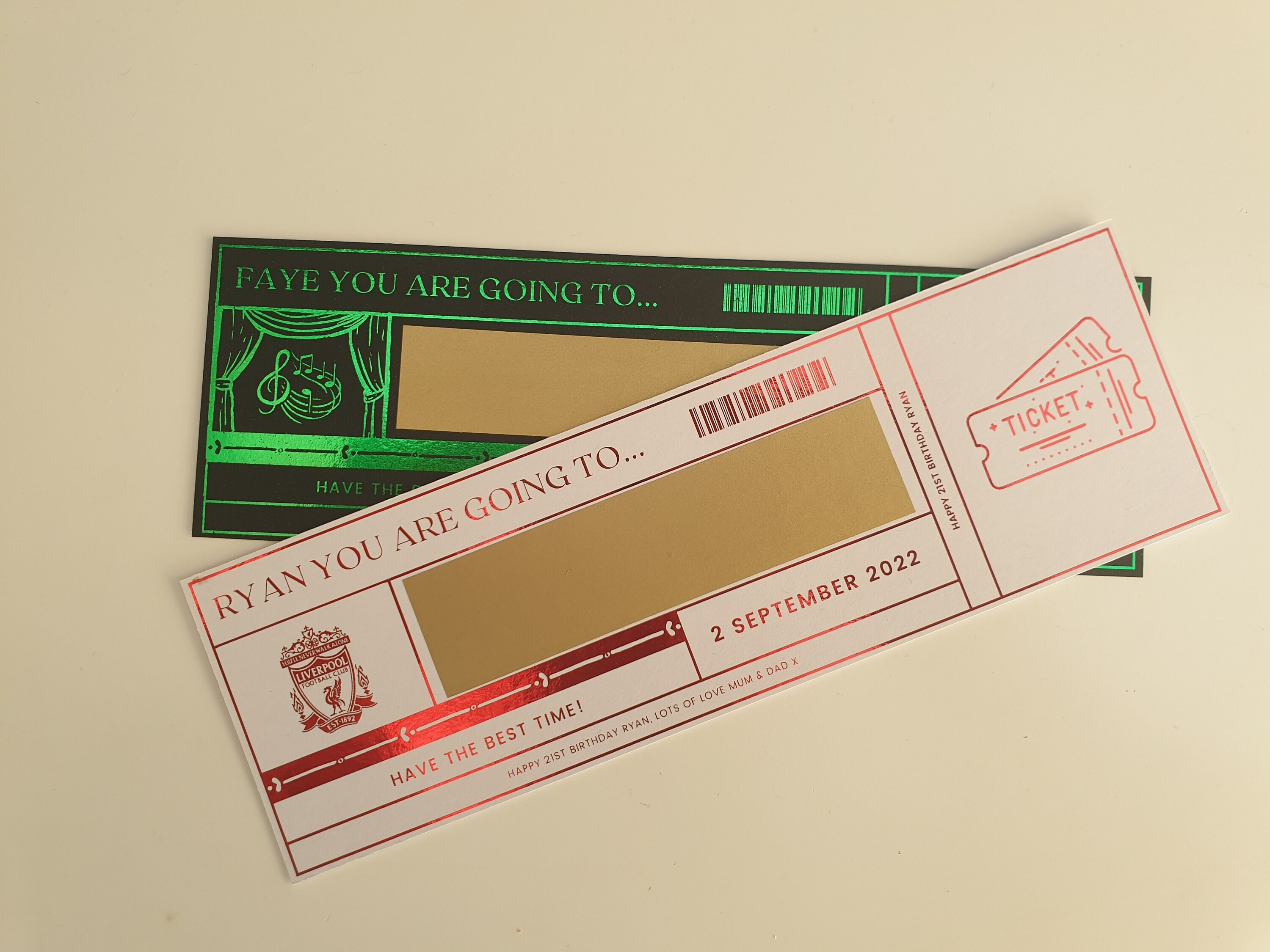 Personalised Event Foiled Ticket Custom Souvenir Golden - Etsy UK