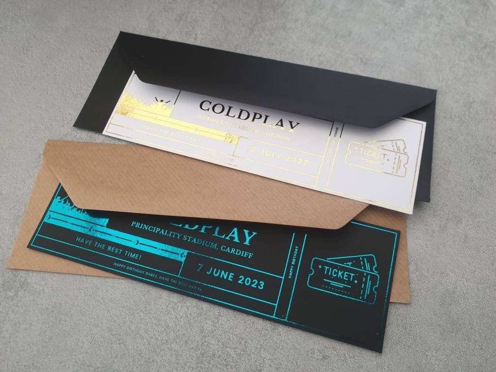Personalised Event Foiled Ticket Custom Souvenir Golden - Etsy UK