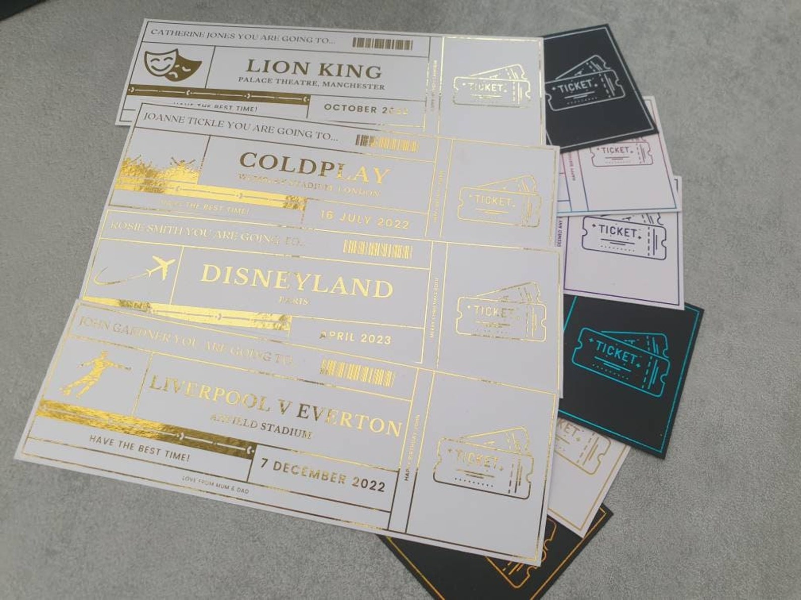 Personalised Event Foiled Ticket Custom Souvenir Golden - Etsy UK
