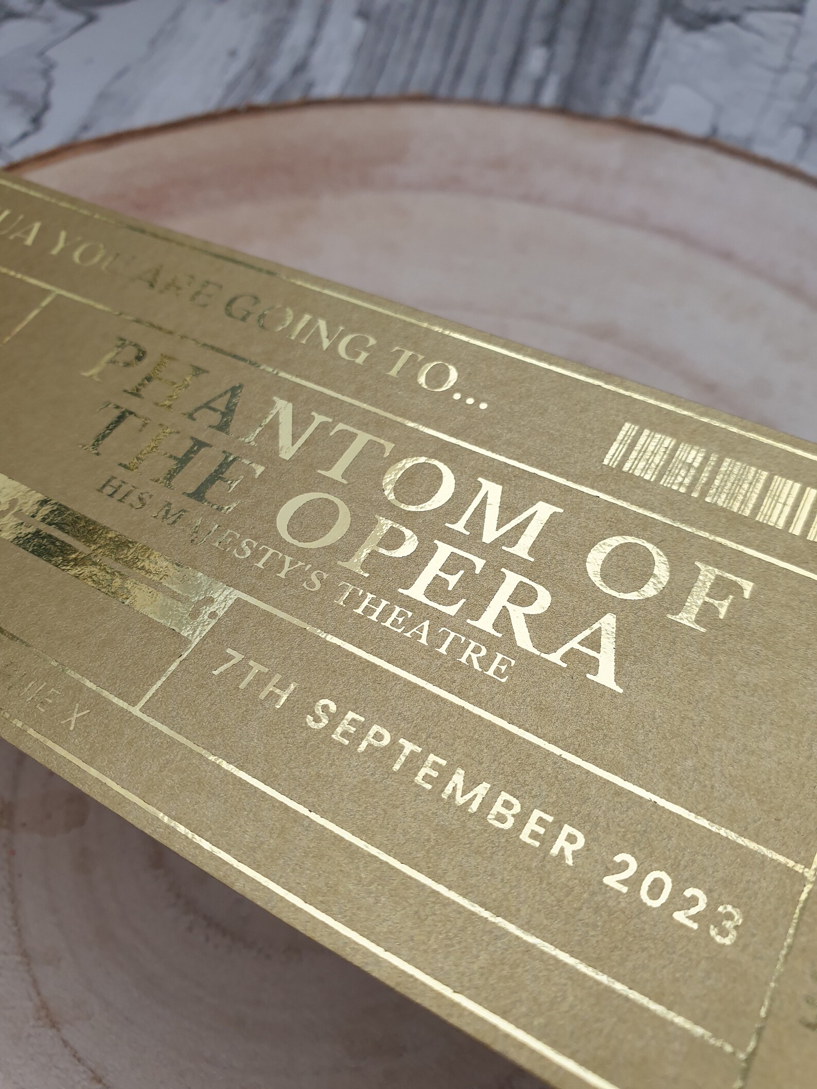 Personalised Event Foiled Ticket, Custom Souvenir Golden Foil Ticket ...