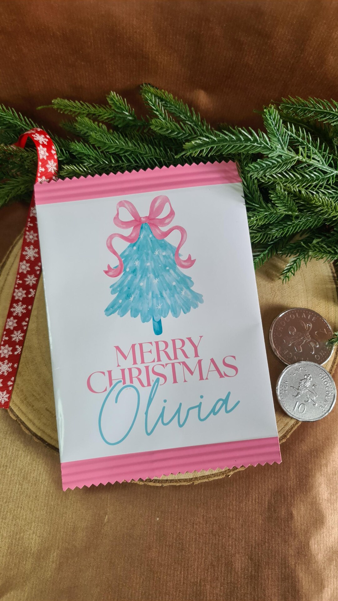 Personalised Christmas Tree Christmas Crisp Packets Custom Chip Bags ...