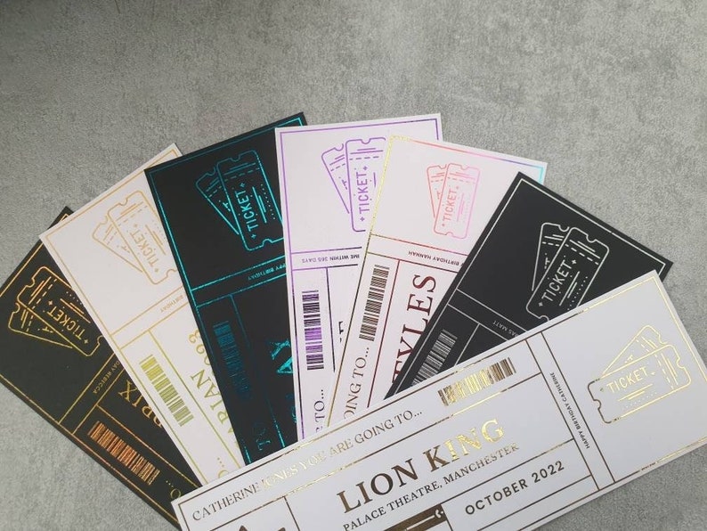 Personalised Event Foiled Ticket Custom Souvenir Golden - Etsy UK