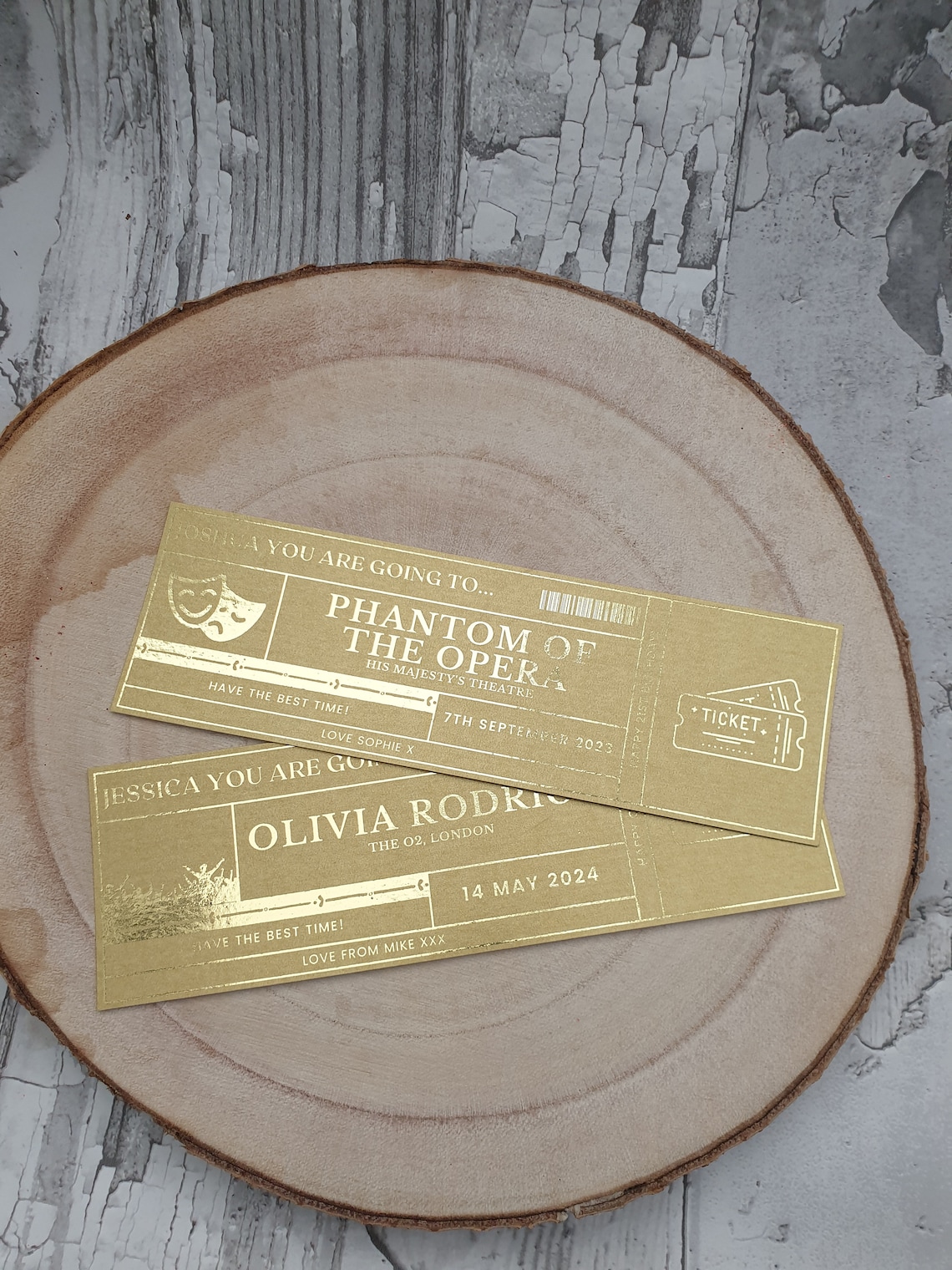 Personalised Event Foiled Ticket, Custom Souvenir Golden Foil Ticket ...