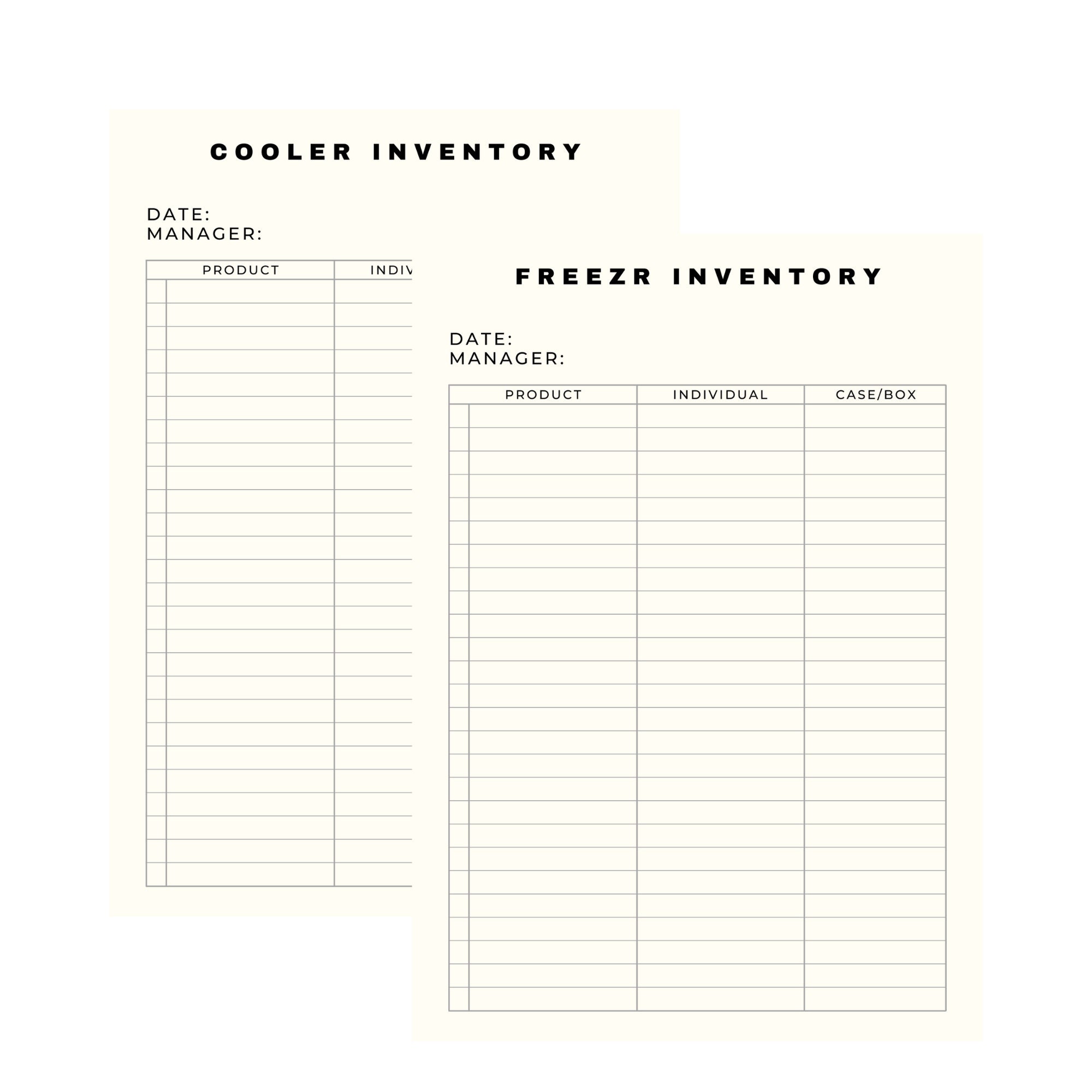 Restaurant Inventory Template, Product and Food Inventory, Instant ...