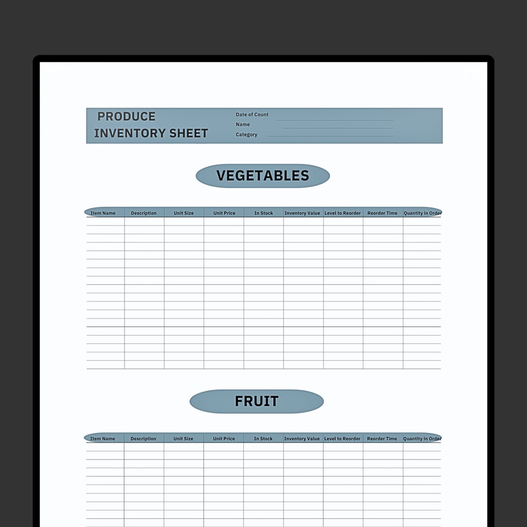 Editable Restaurant Inventory & Order Forms. - Etsy