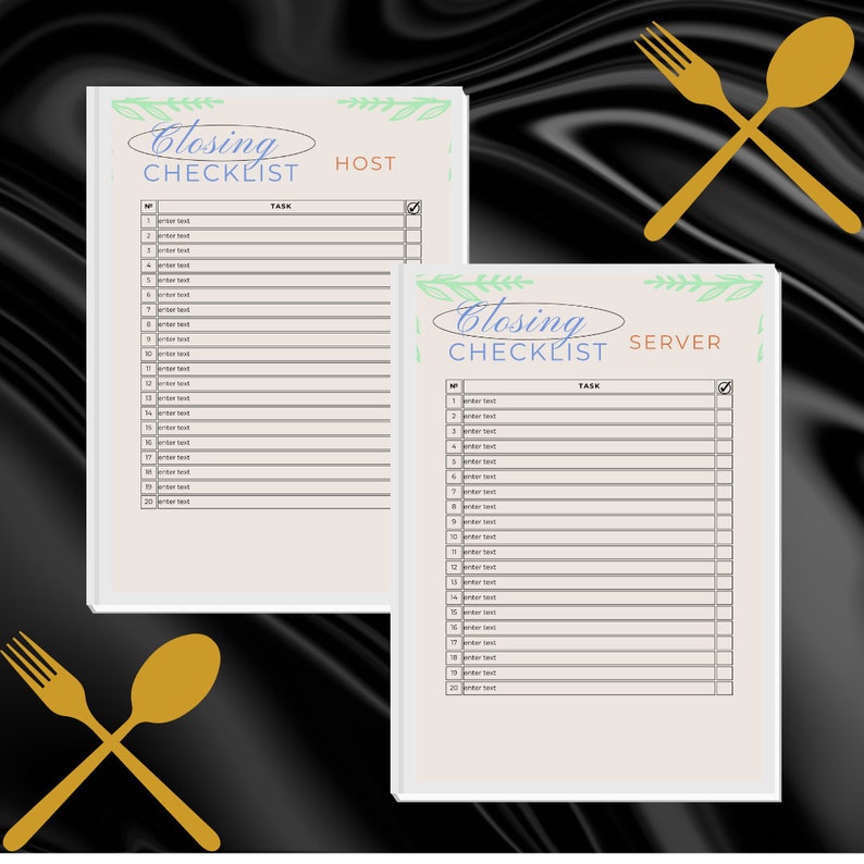 Restaurant Employee Checklist. Opening Checklist. Closing Shift List ...