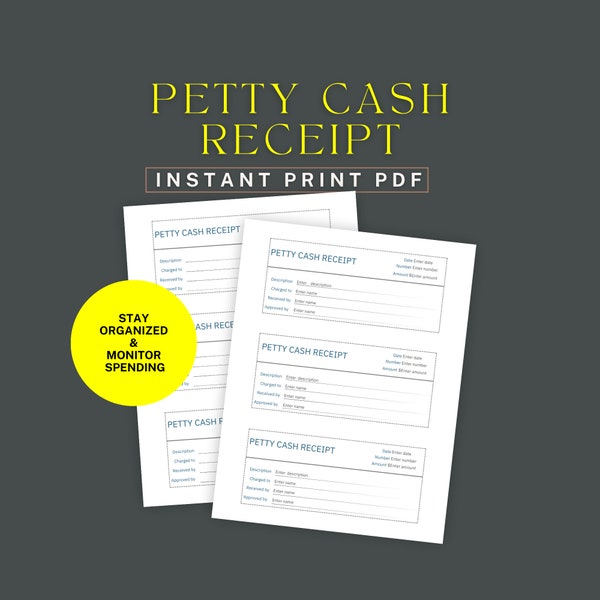 Petty Cash Template - Etsy