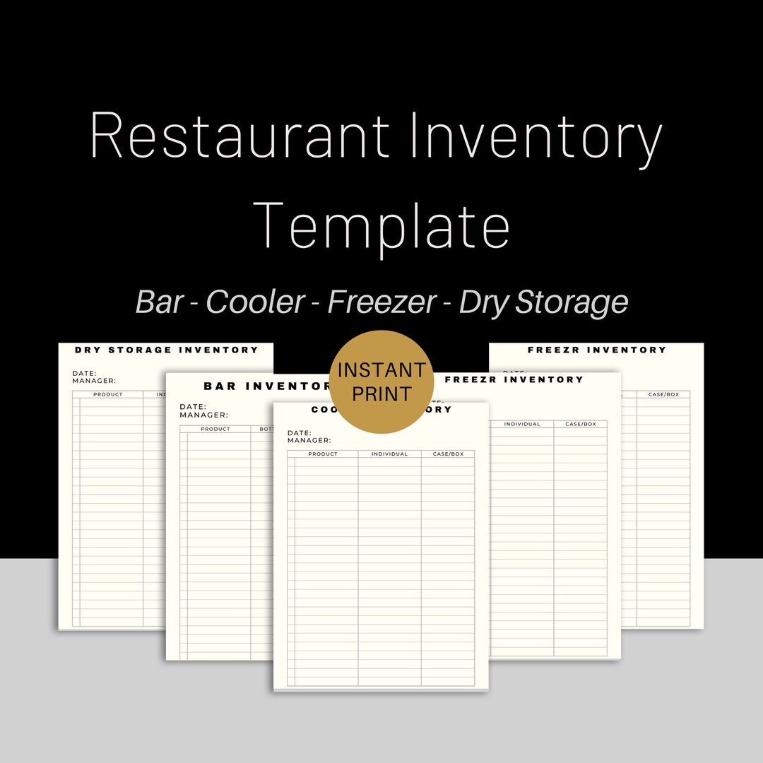 Restaurant Inventory Template, Product and Food Inventory, Instant ...