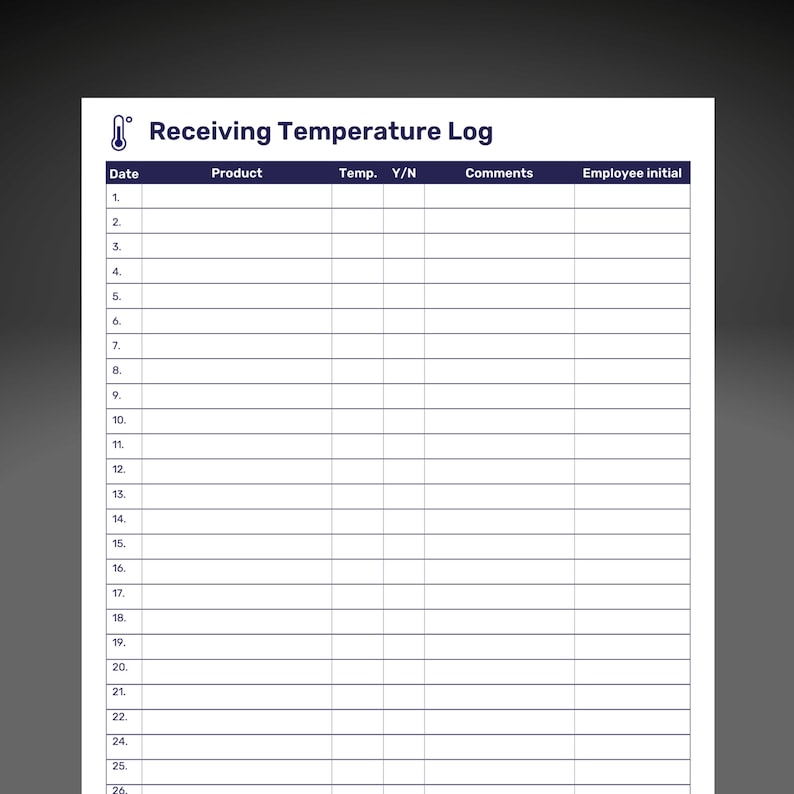 Restaurant Receiving Log and Receiving Food Procedure Poster - Etsy