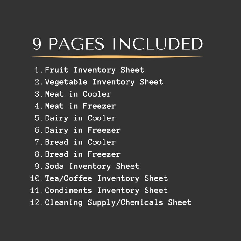 Editable Restaurant Inventory & Order Forms. - Etsy