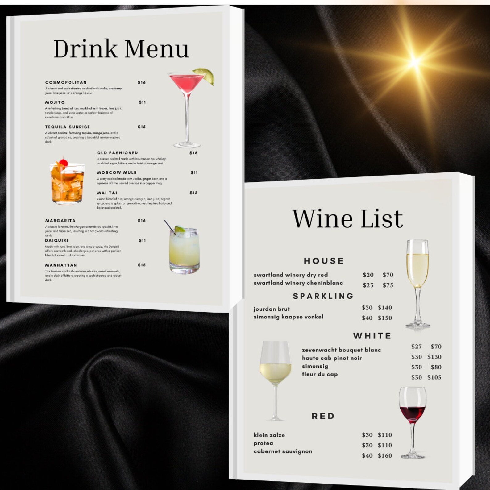 Bar Menu Template. Editable Wine List. Printable Beer & Wine - Etsy