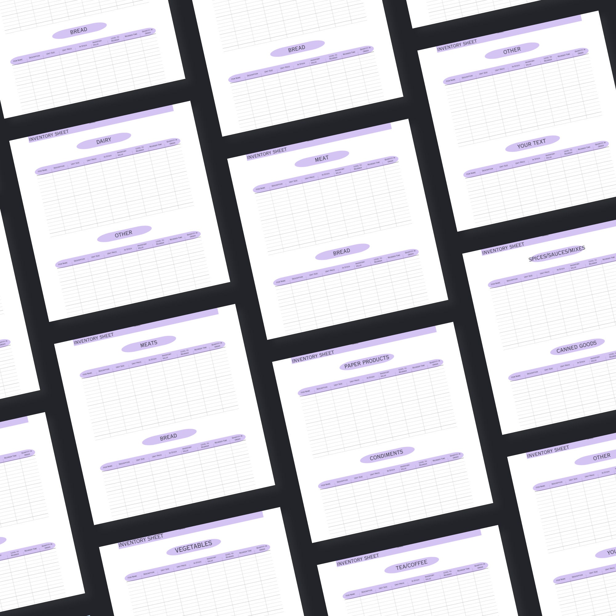 Restaurant Inventory Log Template. Food Inventory Tracker. Editable ...