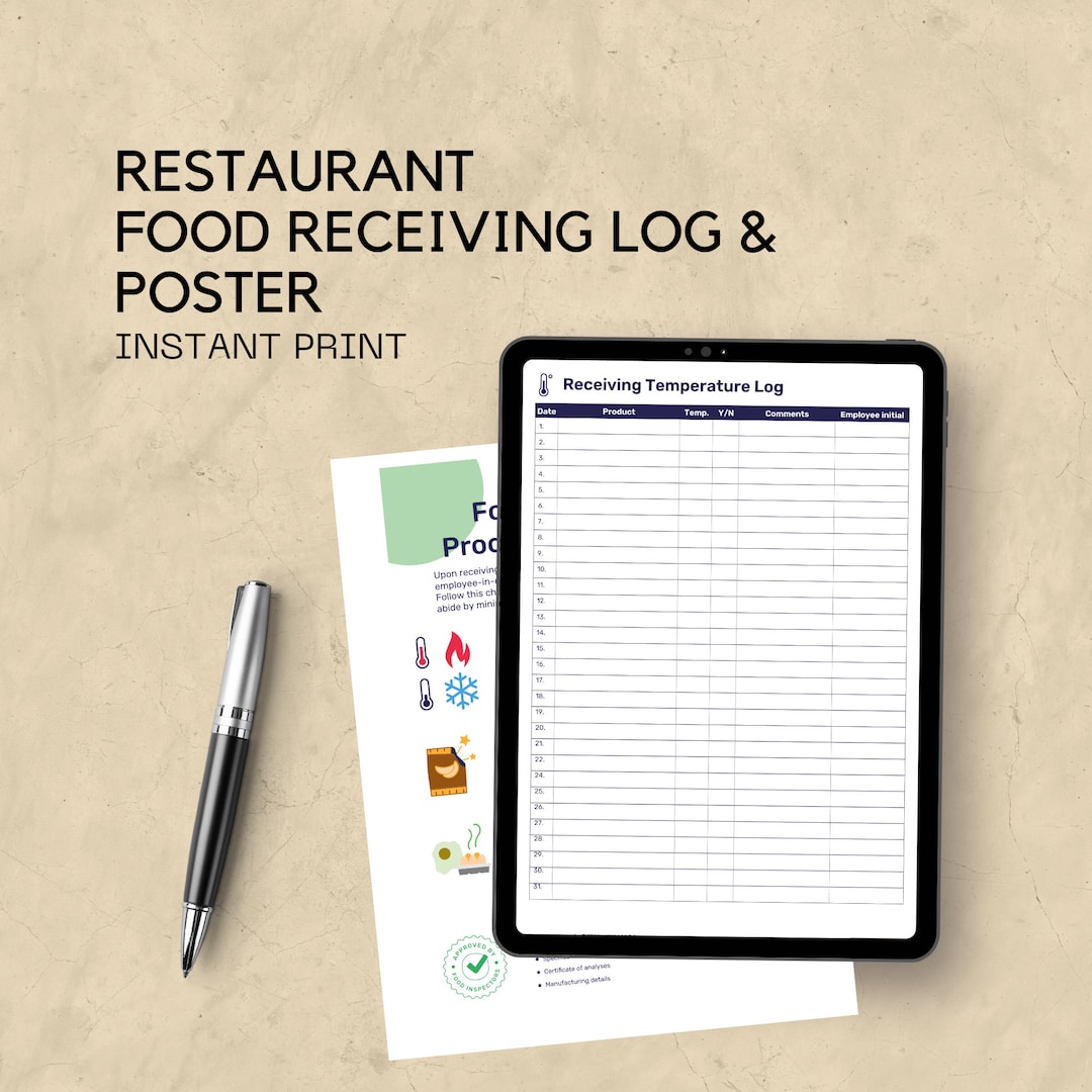 Restaurant Receiving Log and Receiving Food Procedure Poster - Etsy