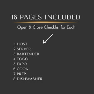 Restaurant Opening/closing Checklist: FOH & BOH Tasks (editable PDF) - Etsy