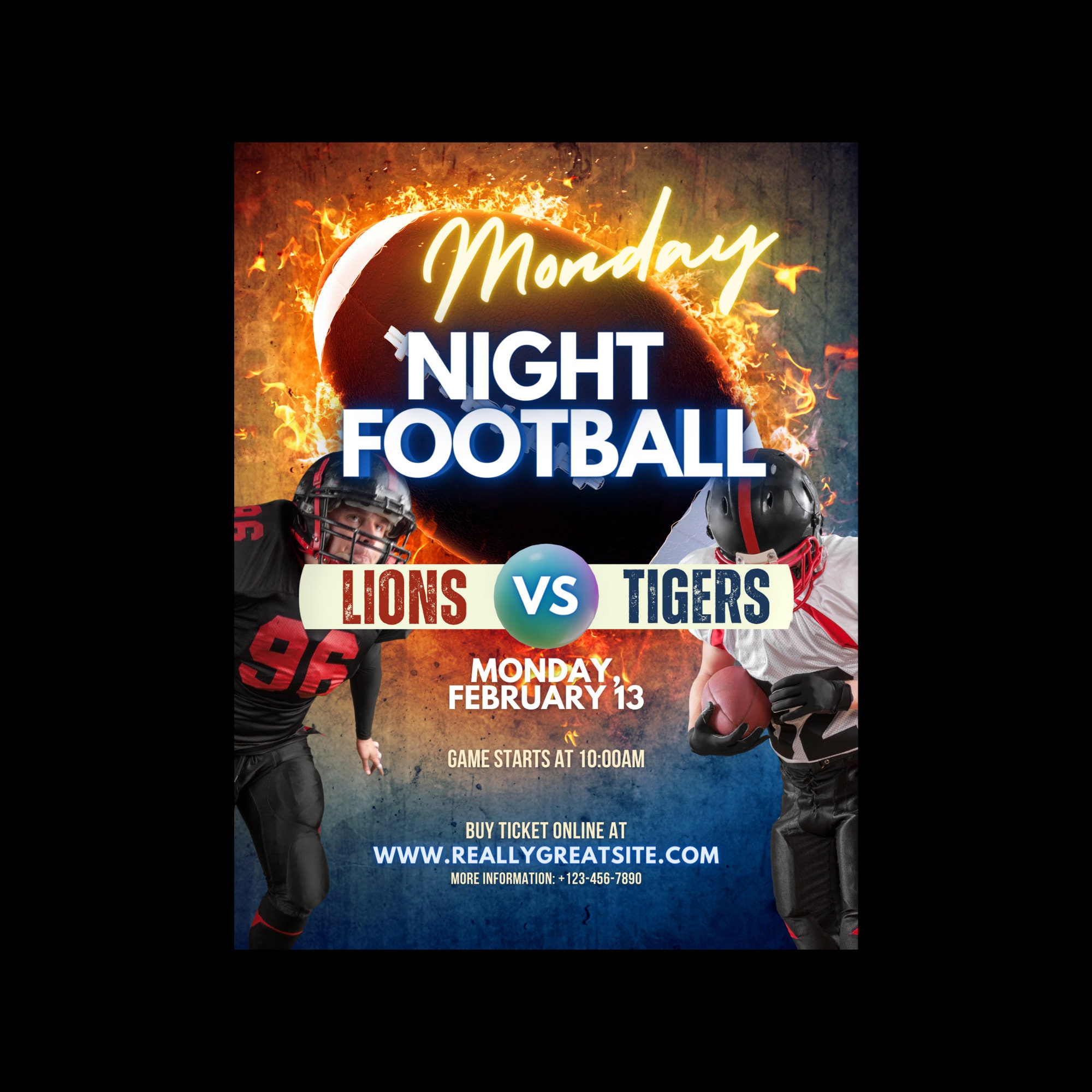 Football Flyers for Seafood Restaurants. Instant Print Digital Download ...