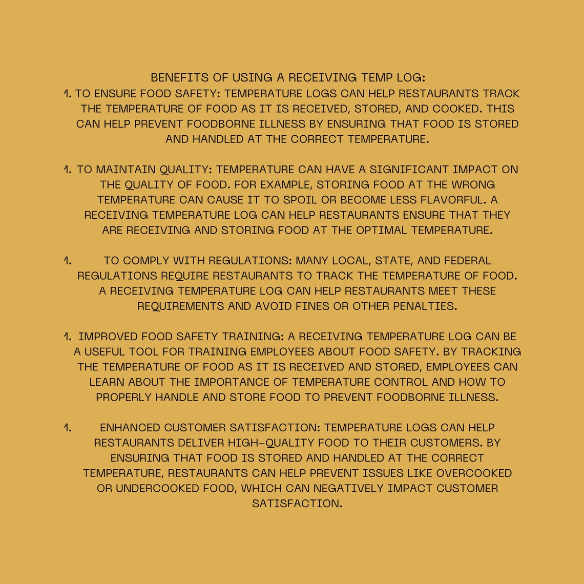 Restaurant Receiving Log and Receiving Food Procedure Poster - Etsy