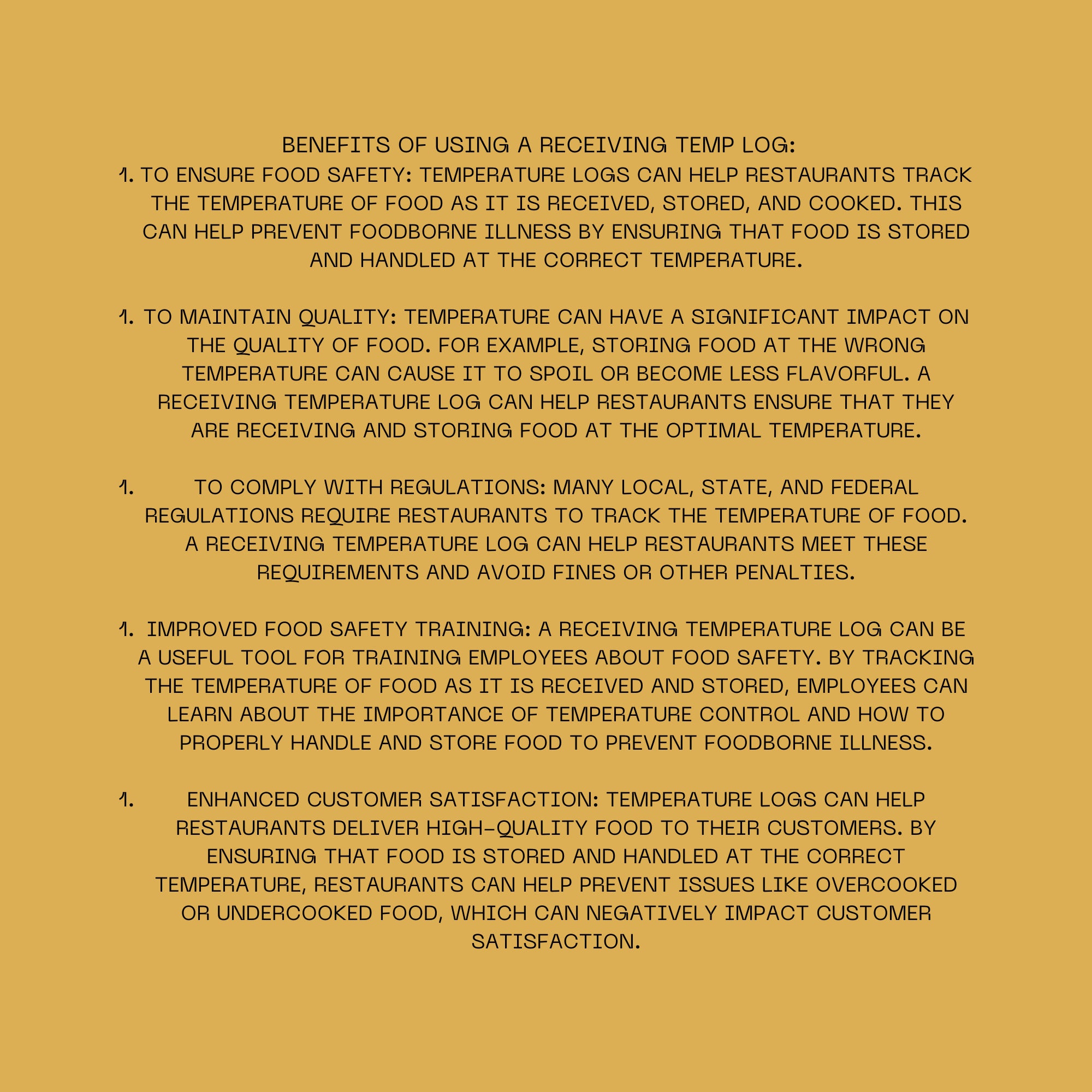 Restaurant Receiving Log and Receiving Food Procedure Poster - Etsy