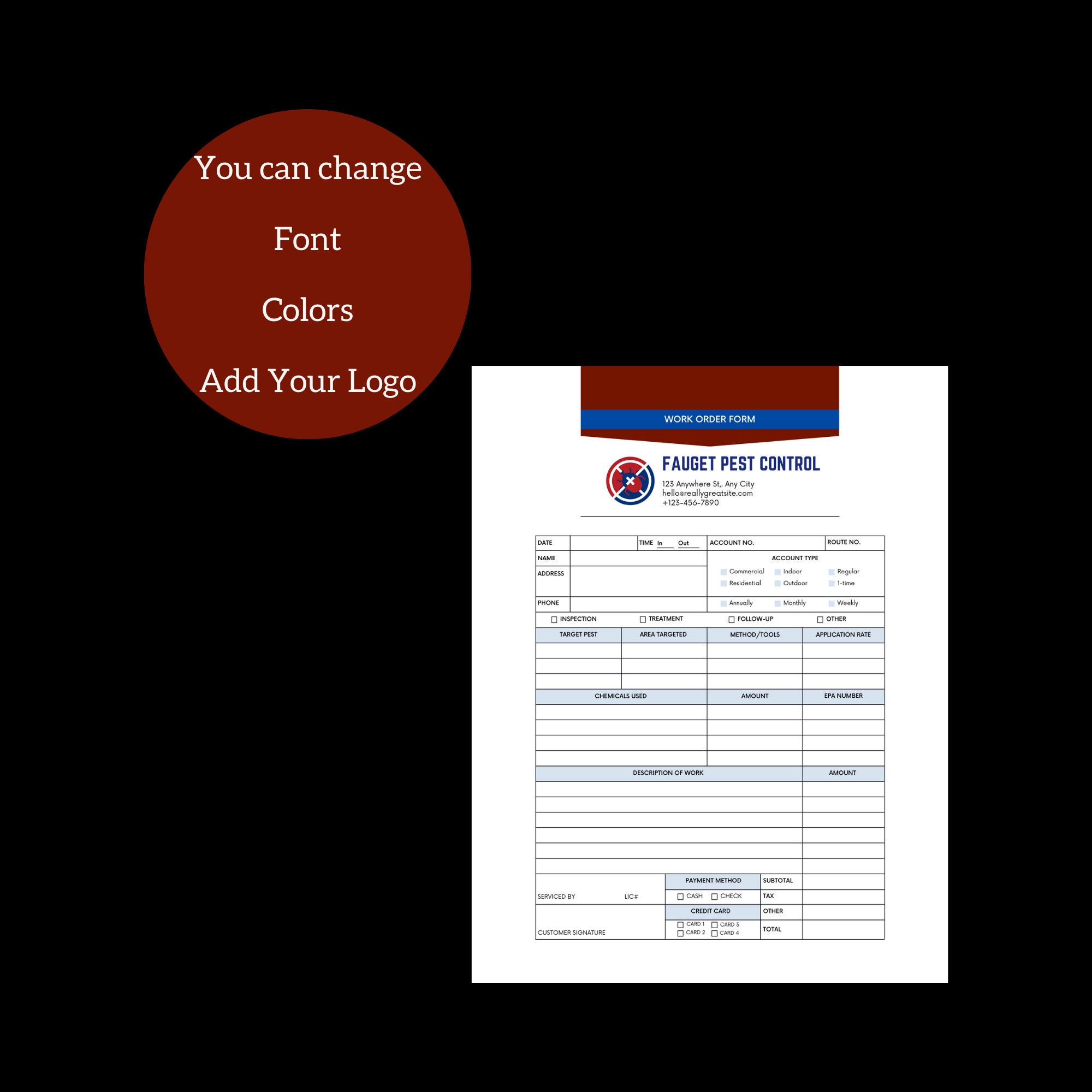 Pest Control Invoice. Pest Control Service. Pest Control Receipt. Pest ...
