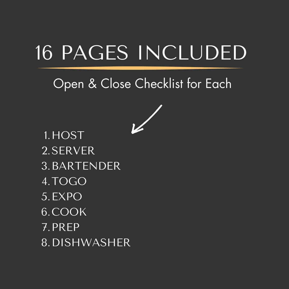 Restaurant Employee Checklist for Opening & Closing Tasks. Templates ...