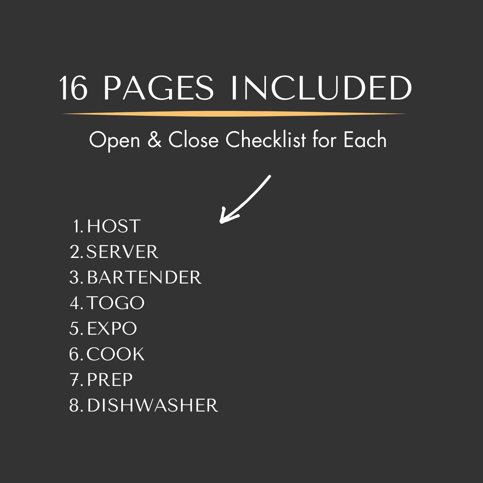 Restaurant Employee Checklist for Opening & Closing Tasks. Templates ...