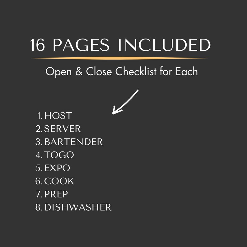 Restaurant Employee Checklist for Opening & Closing Tasks. Templates ...