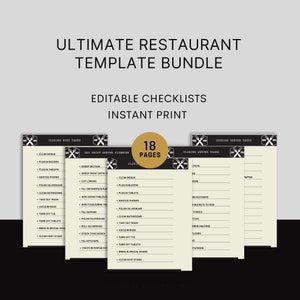Restaurant Side Work Checklist Template: FOH & BOH (digital Download ...