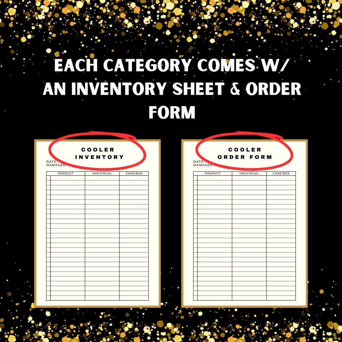 Restaurant Inventory Template. Supply Order List. Printable. Editable ...