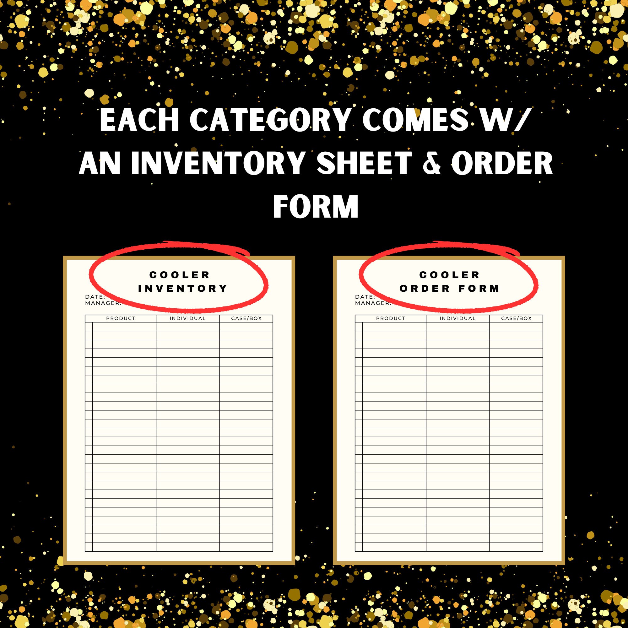 Restaurant Inventory Template. Supply Order List. Printable. Editable ...