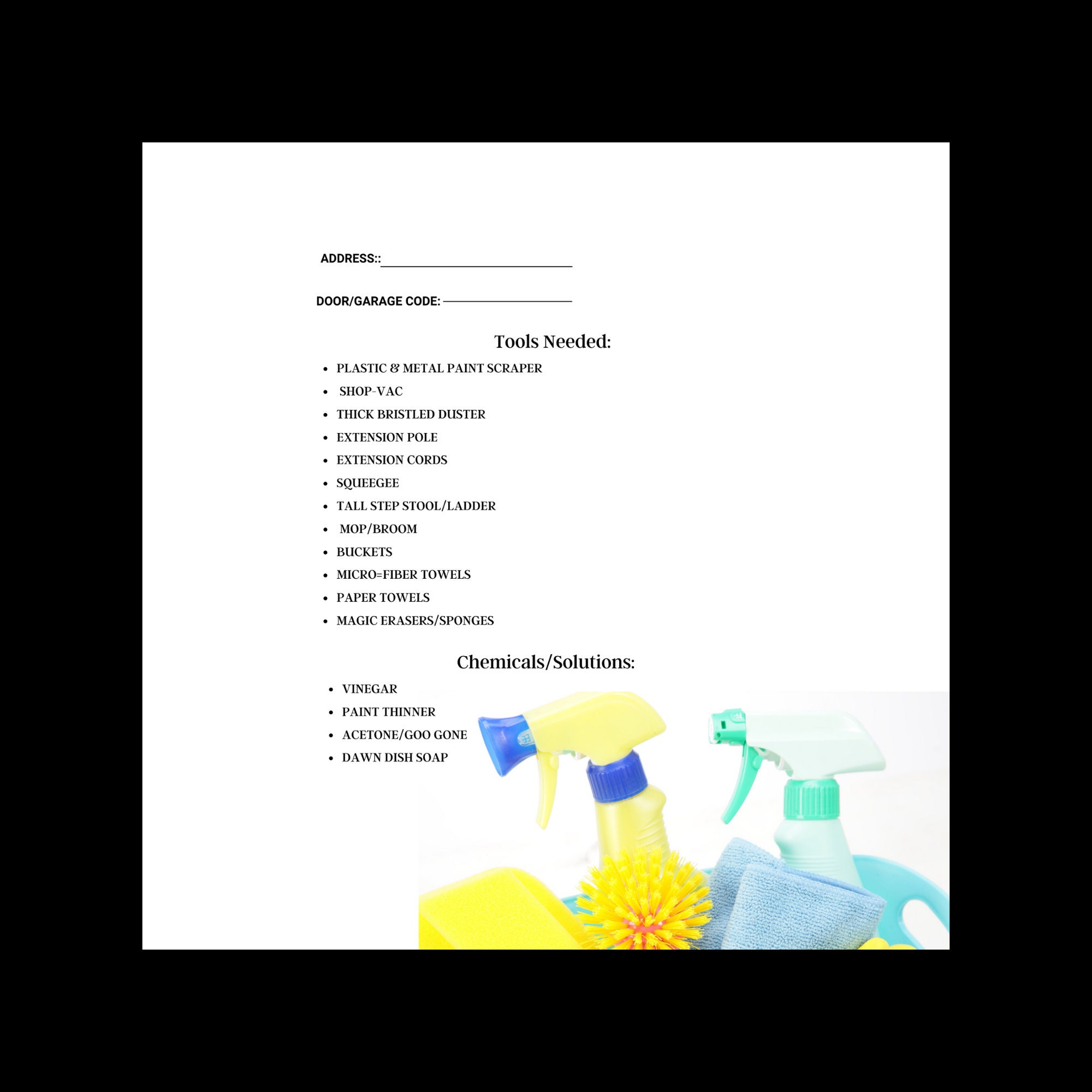 Post Construction Cleaning Checklist. Printable. Editable. - Etsy