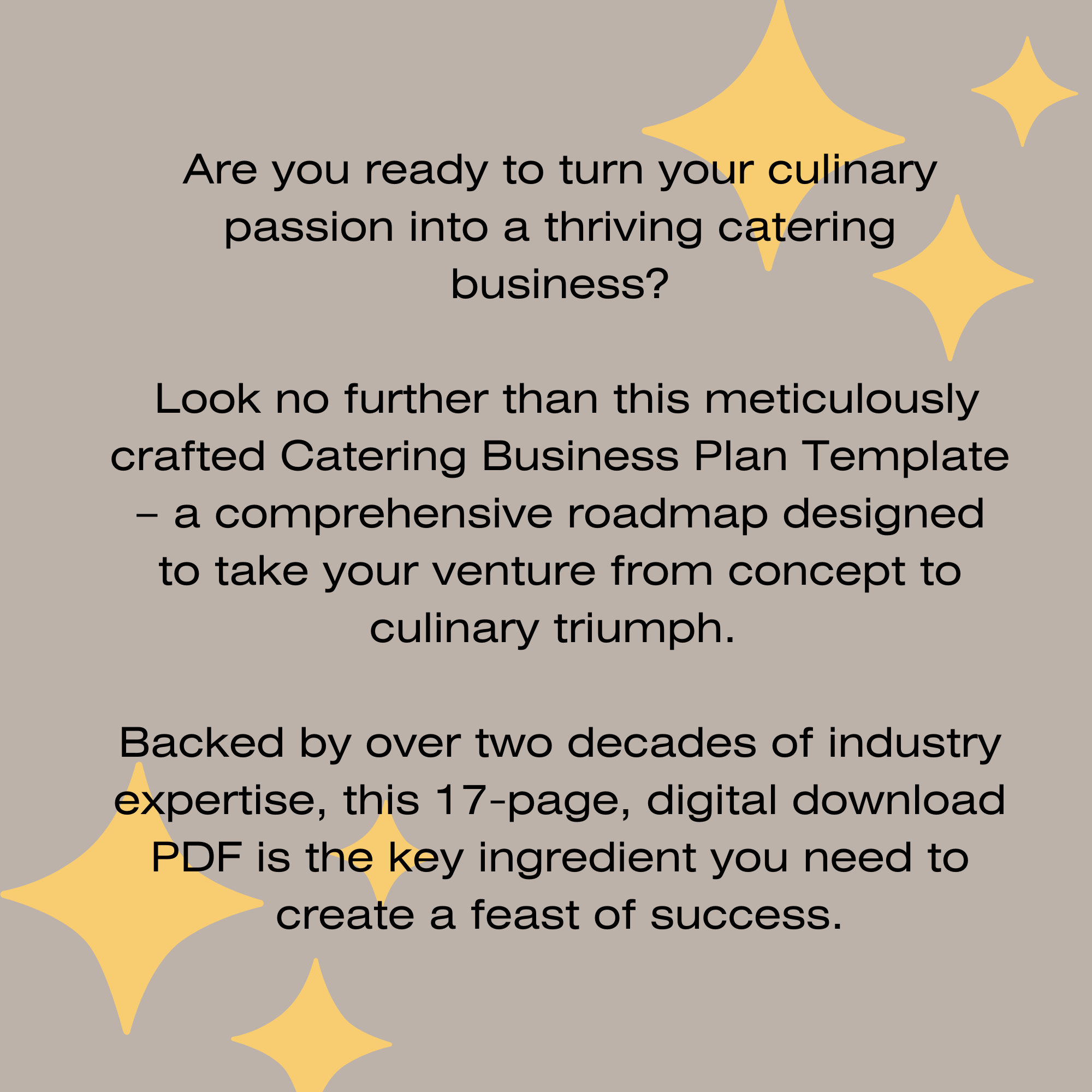 Catering Business Plan Template. Instant Print & Editable Catering Plan ...