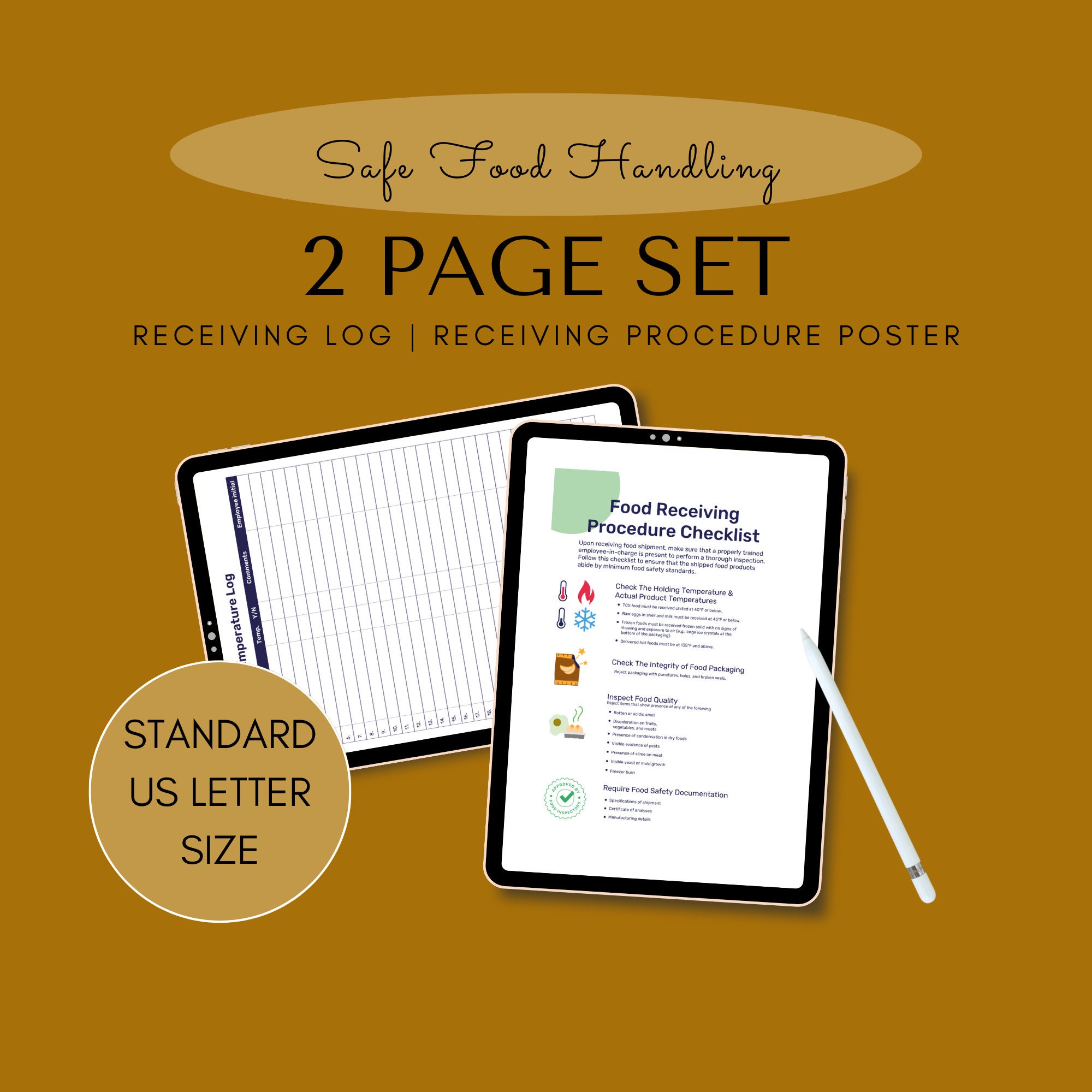 Restaurant Receiving Log and Receiving Food Procedure Poster - Etsy