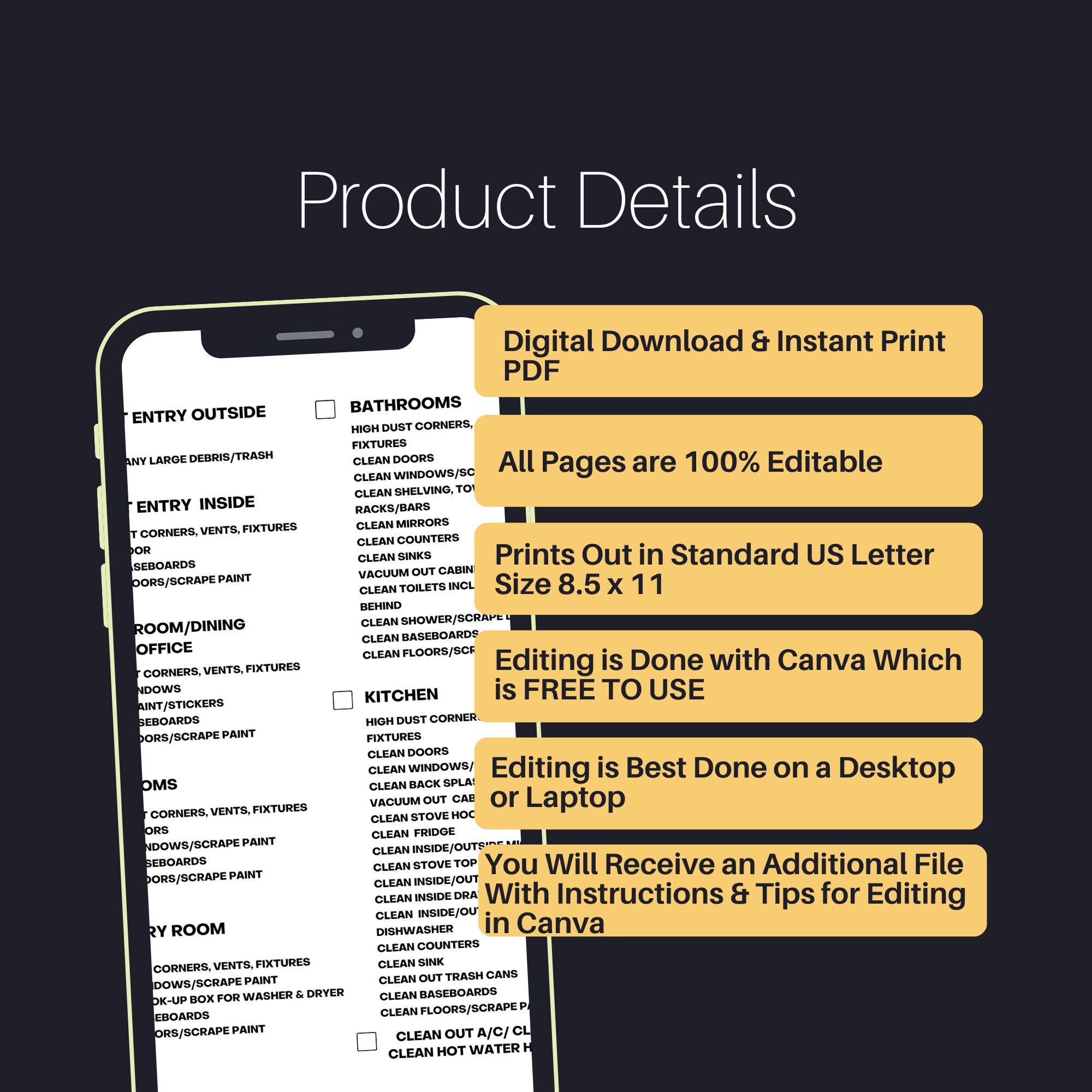Post Construction Cleaning Checklist Printable Editable Etsy 8061