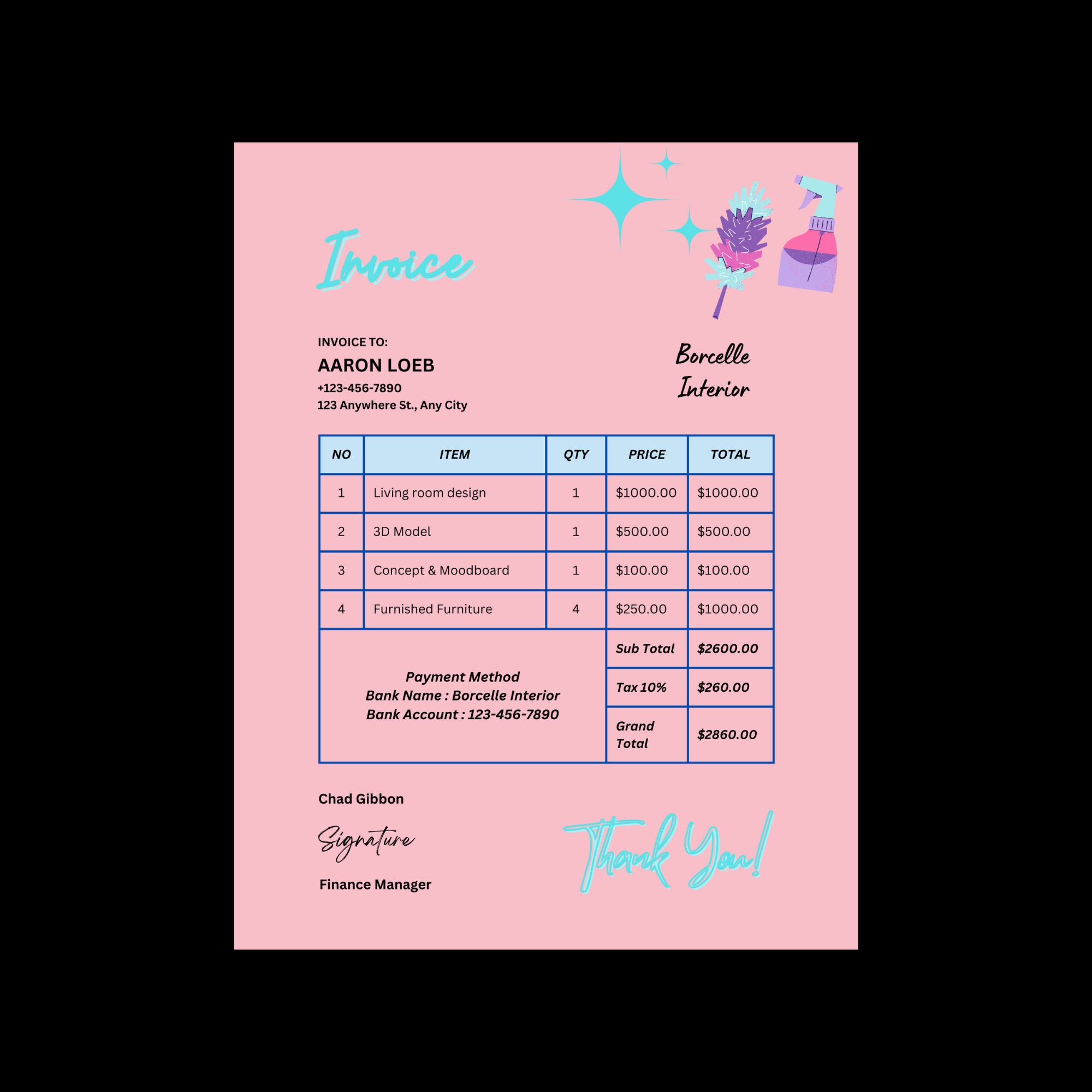 Printable Cleaning Invoice. Cleaning Business Invoice Template ...