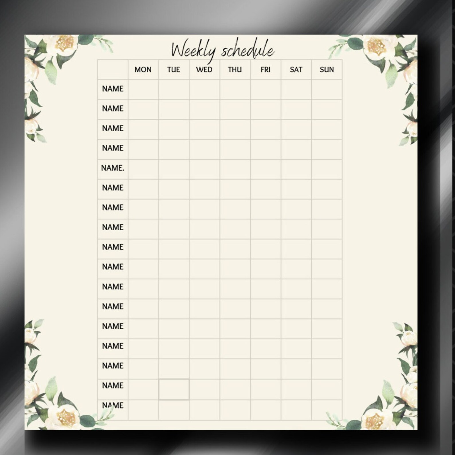 Weekly Employee Scheduling Template. Editable Weekly Work Calendar ...