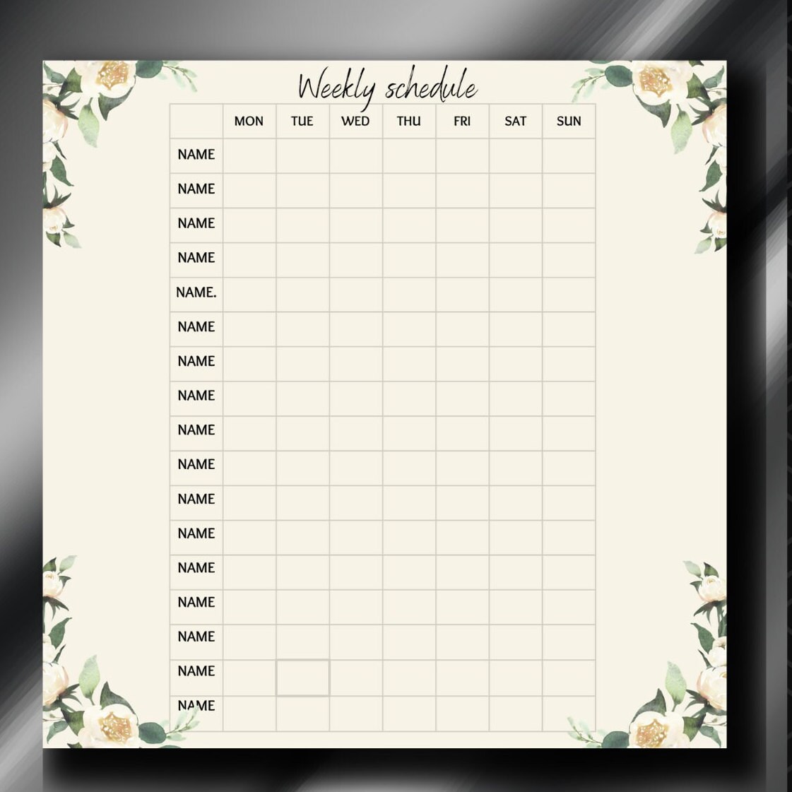 Weekly Employee Scheduling Template. Editable Weekly Work Calendar ...
