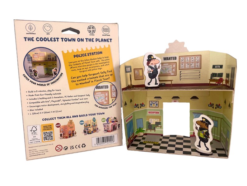 Planet Town Police Station Cardboard Playset - Etsy