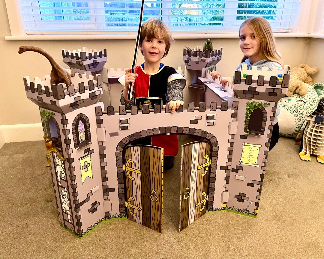 Children's Castle - Colour-in, Cardboard Playhouse - Etsy