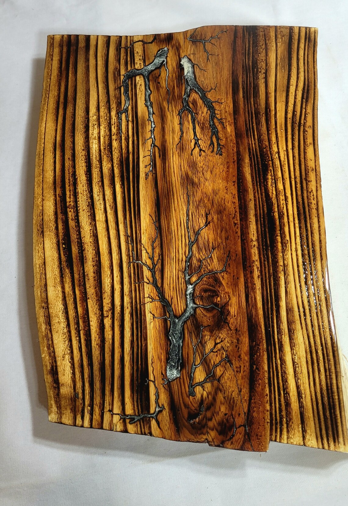 Live Edge Fractal Burn Mulberry Epoxy Resin Inlay - Etsy