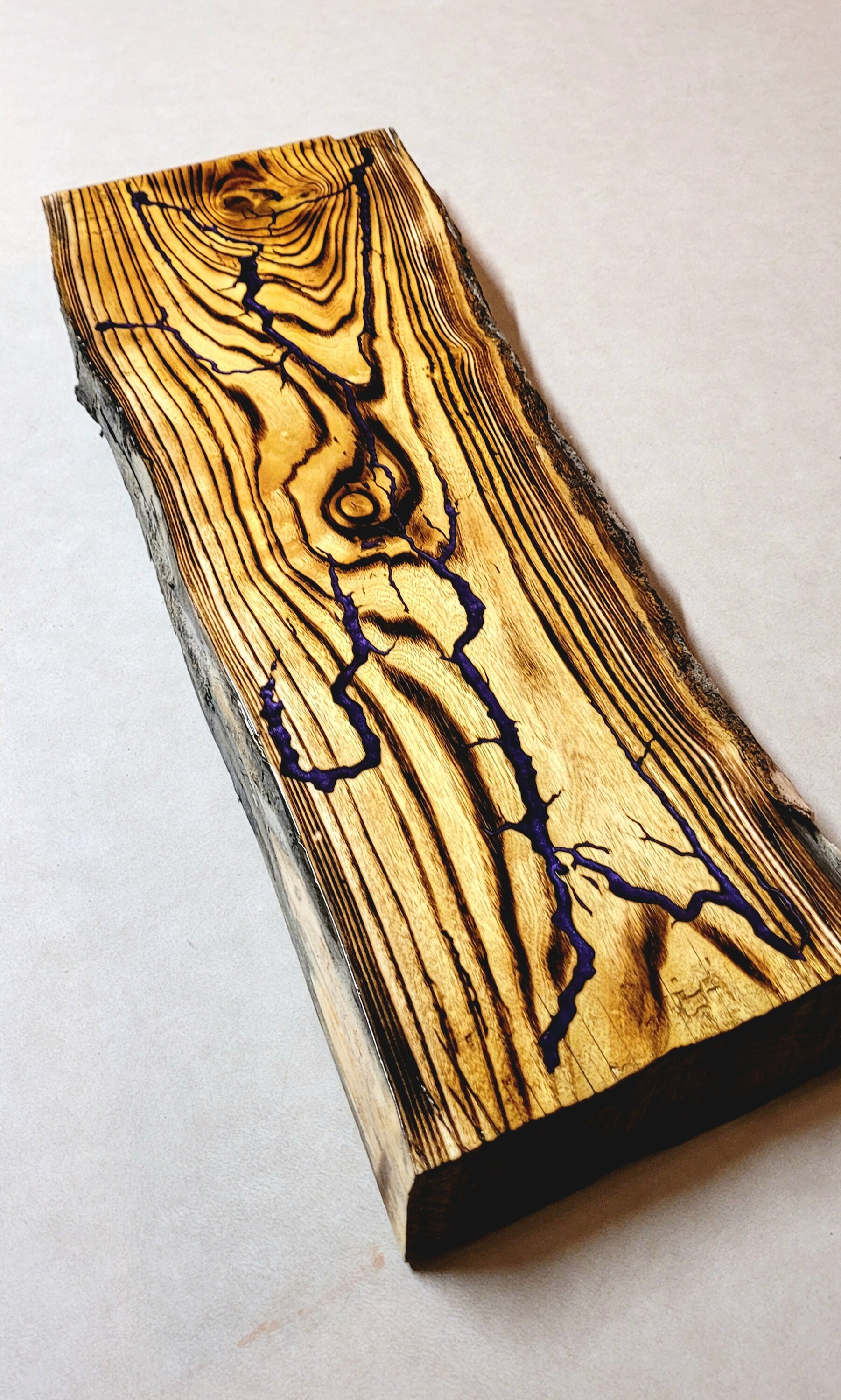 Live Edge Fractal Burn Spruce Epoxy Inlay and Shou Sugi Ban - Etsy