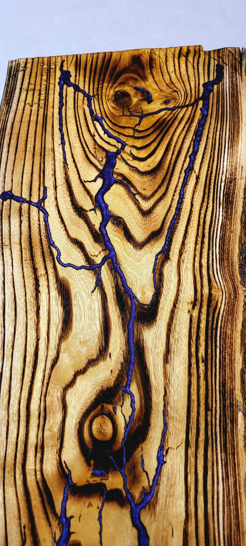Live Edge Fractal Burn Spruce Epoxy Inlay and Shou Sugi Ban - Etsy