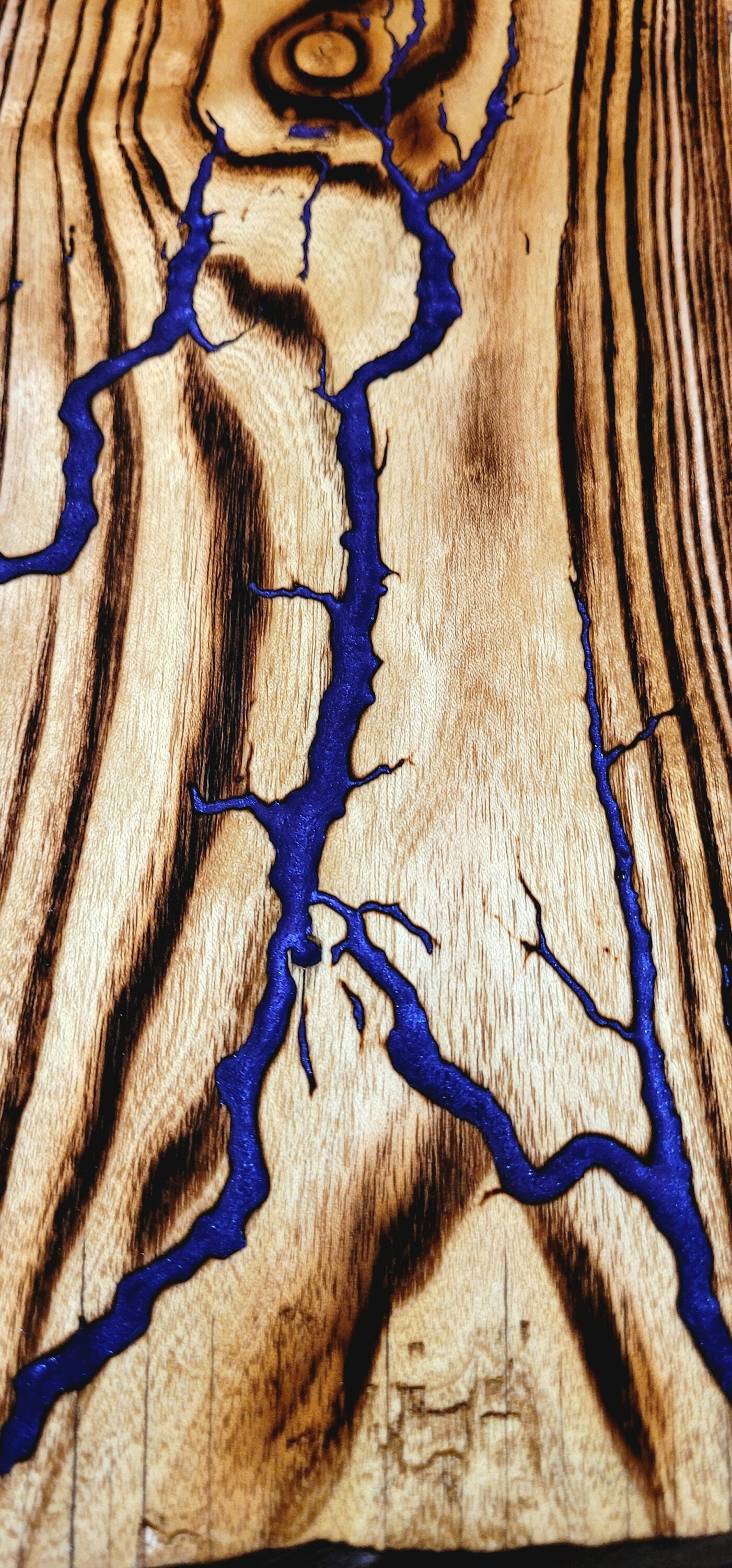 Live Edge Fractal Burn Spruce Epoxy Inlay and Shou Sugi Ban - Etsy