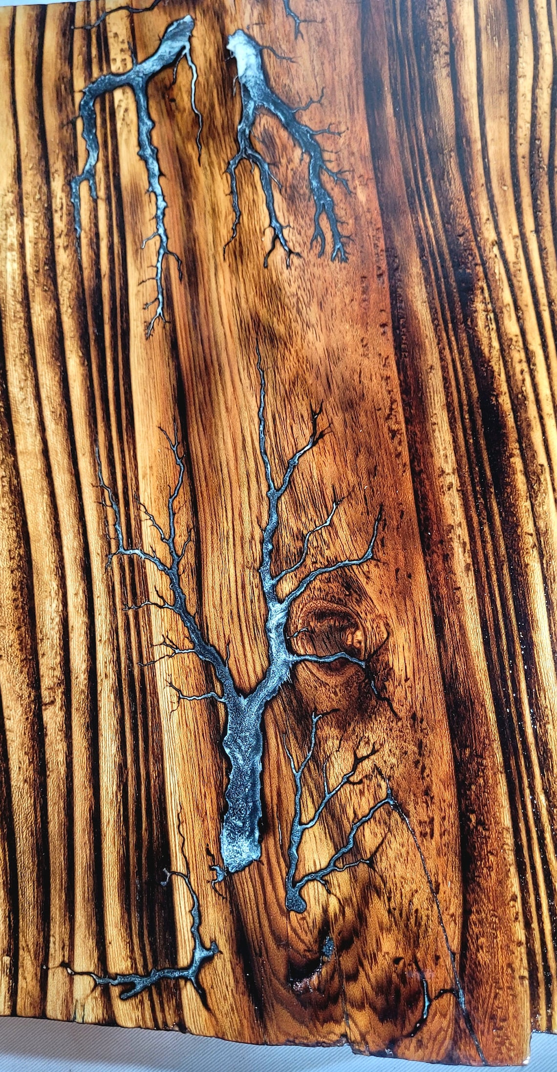 Live Edge Fractal Burn Mulberry Epoxy Resin Inlay - Etsy